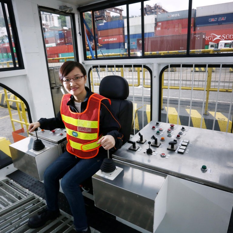 Hong Kong's first female licensed crane operator lifts women at port ...