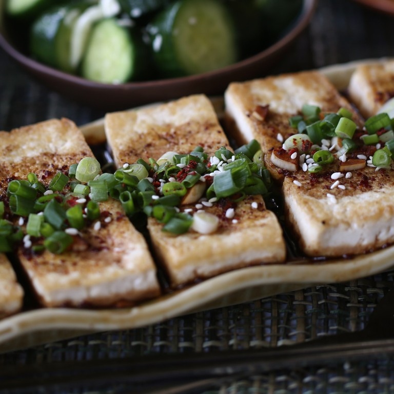 How to make pan-fried Korean bean curd with spiced soy dressing: a ...