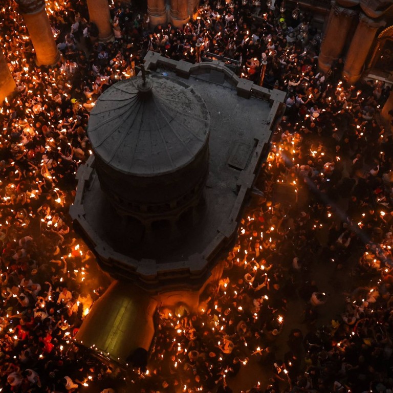 jesus tomb fire every easter