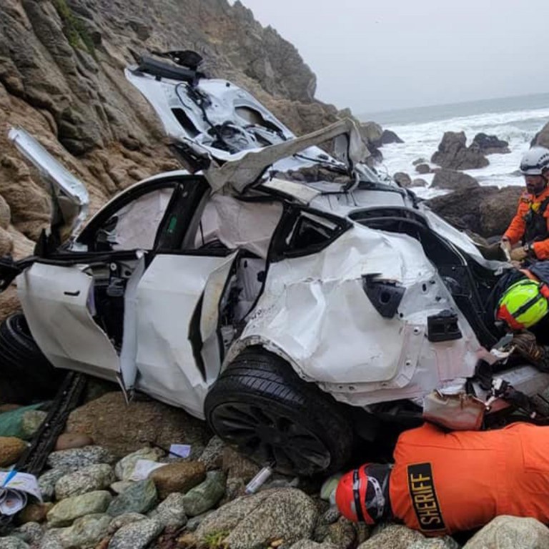 Wife of US doctor who drove Tesla off cliff with family says he was ...