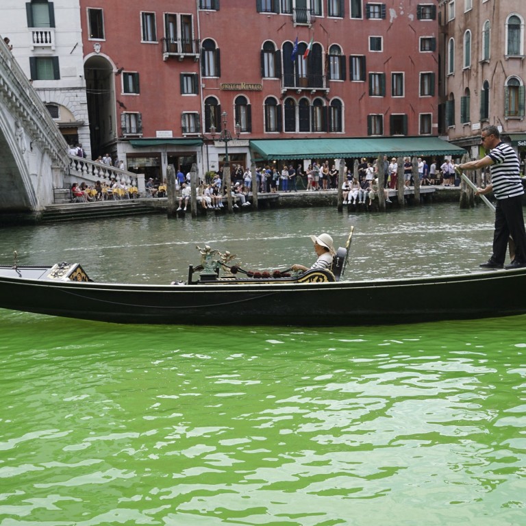 Italy: Venice’s Grand Canal turns bright green | South China Morning Post