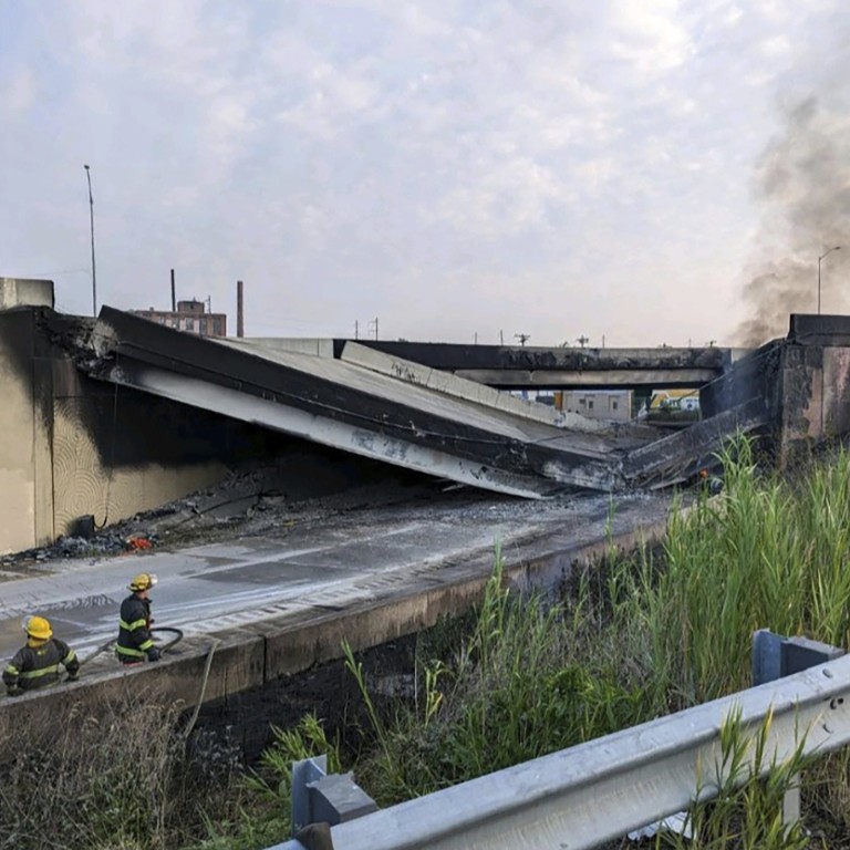 Philadelphia highway collapses after vehicle engulfed by fire | South ...