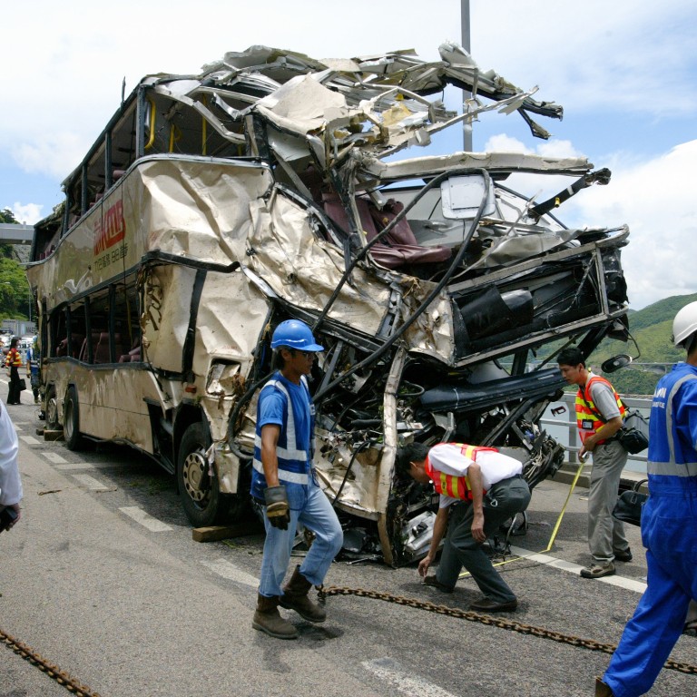 When a bus fell from an elevated road in Hong Kong, killing 21 ...