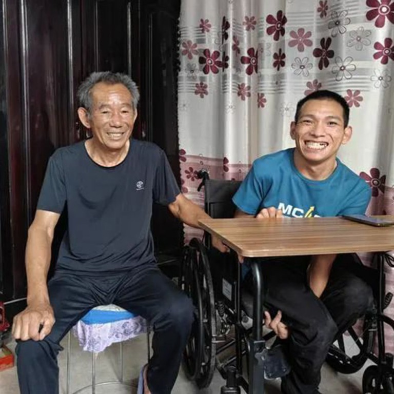 ‘I love you, my father’: Chinese man with cerebral palsy uses nose and ...