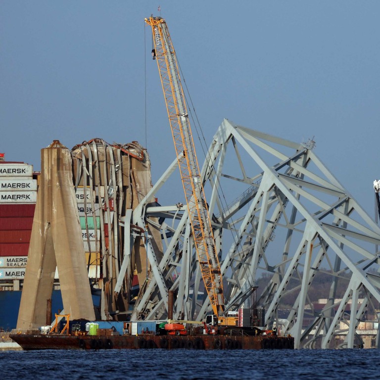 Huge crane ready to clear Baltimore bridge debris | South China Morning ...