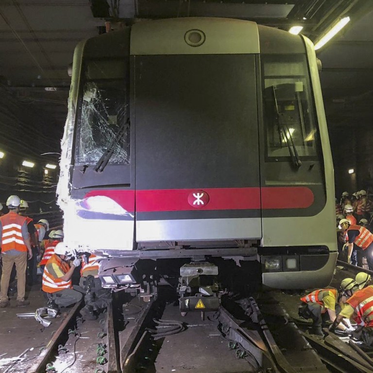 Derailed MTR train back on tracks after crash as Hong Kong government ...