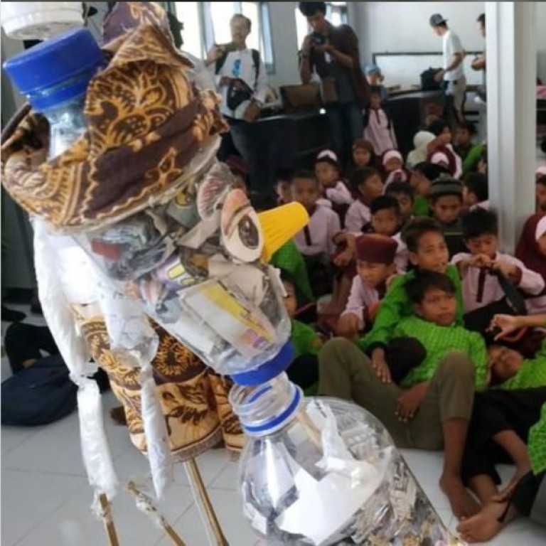 Indonesian puppet show teaches kids about plastic waste | South China ...