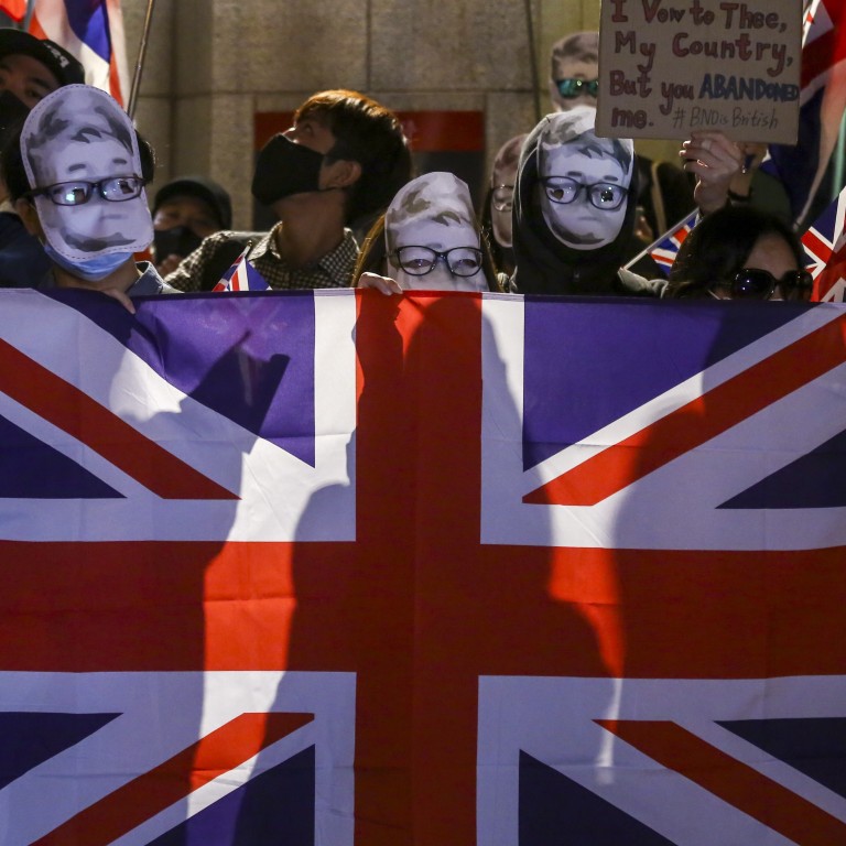 More than 200 protesters rally outside British Consulate in Hong Kong ...