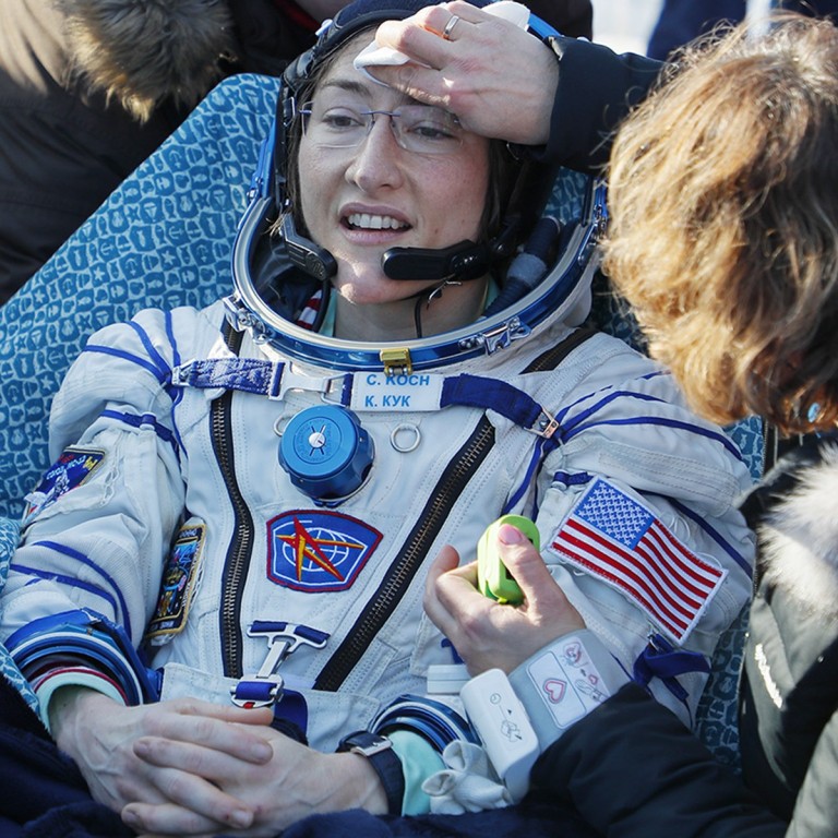 US astronaut Christina Koch returns to Earth after breaking record for ...