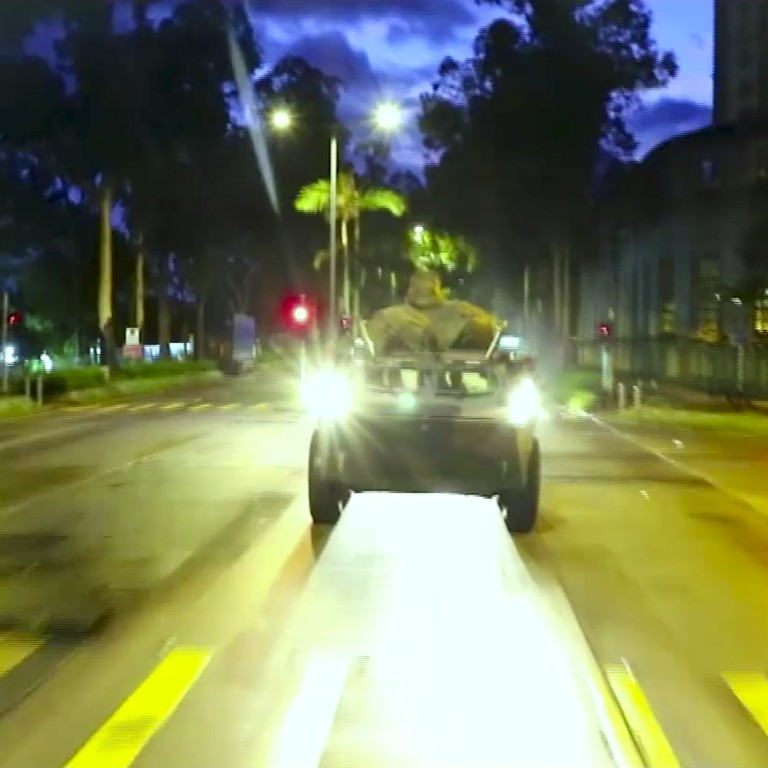 PLA video shows armoured personnel carriers driving through streets of ...