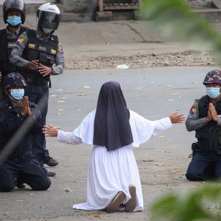 Amid Myanmar violence, Catholic nun confronts security forces and begs ...