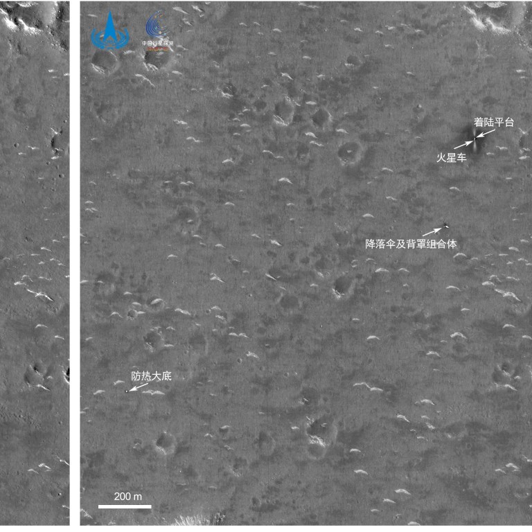 China’s Mars eye in the sky snaps Zhu Rong rover landing site | South ...