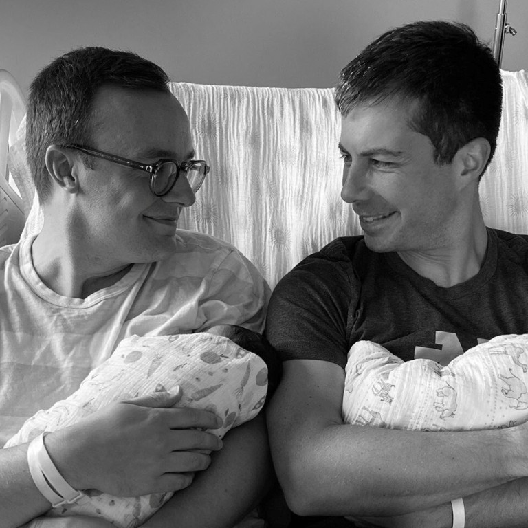 US transport secretary Pete Buttigieg and husband show off new babies ...