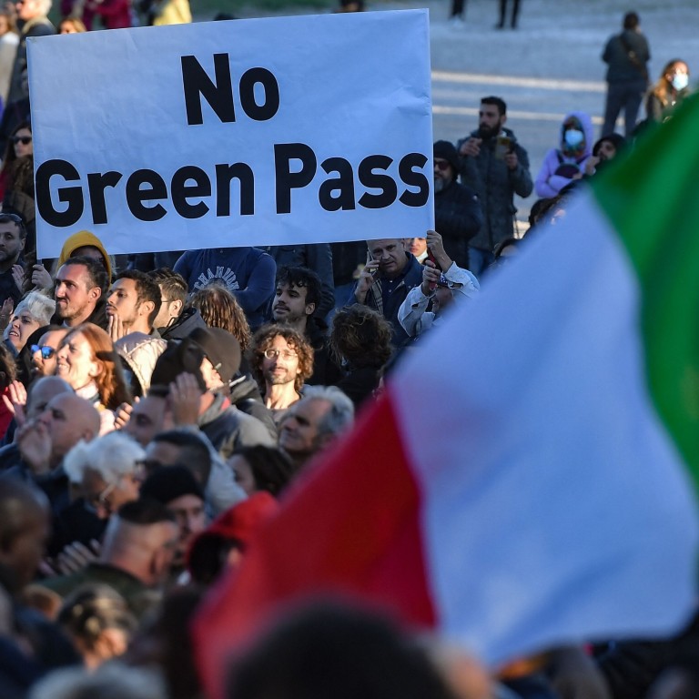 Thousands protest in Italy as tough coronavirus ‘green pass’ rules take ...