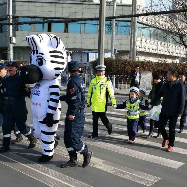 Zebra mascots lead the way in road safety in Chinese city | South China ...