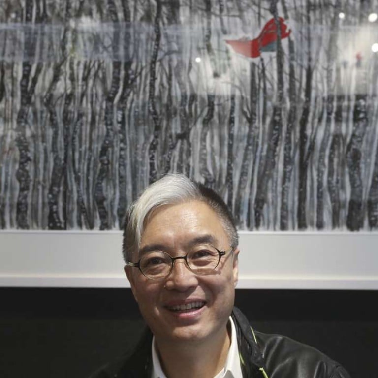 Hong Kong media personality Benny Li exhibits his paintings for the ...