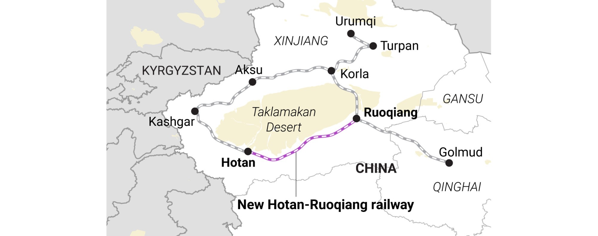 Xinjiang Desert Map