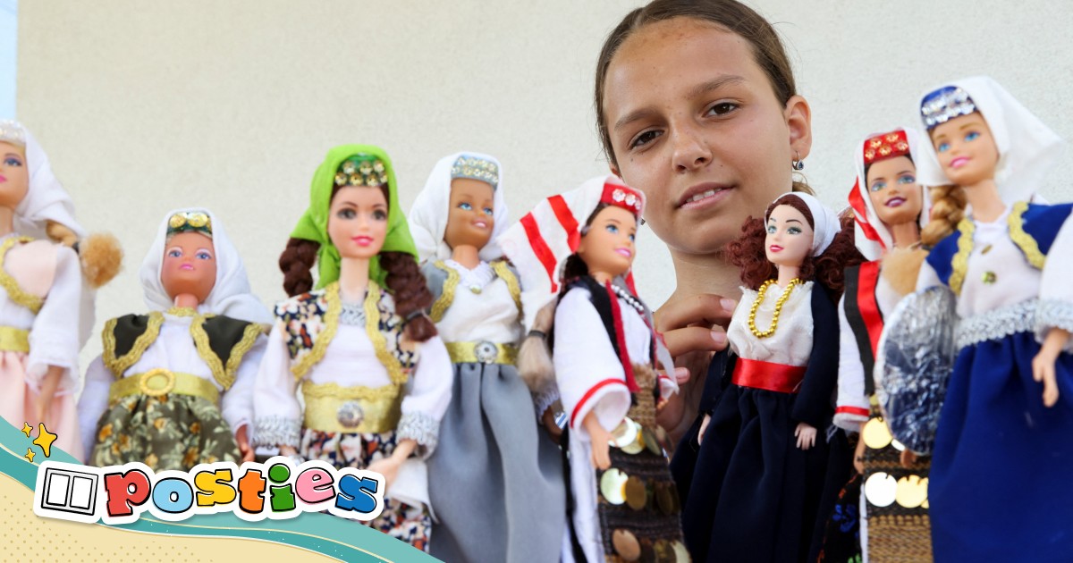 Bosnian girl makes traditional costumes for Barbie dolls | South China ...