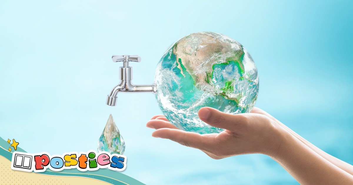 how to draw save water easy