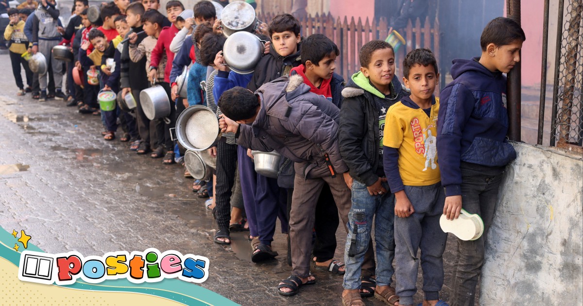 Palestinian children suffer from hunger amid Israel’s war on Gaza ...