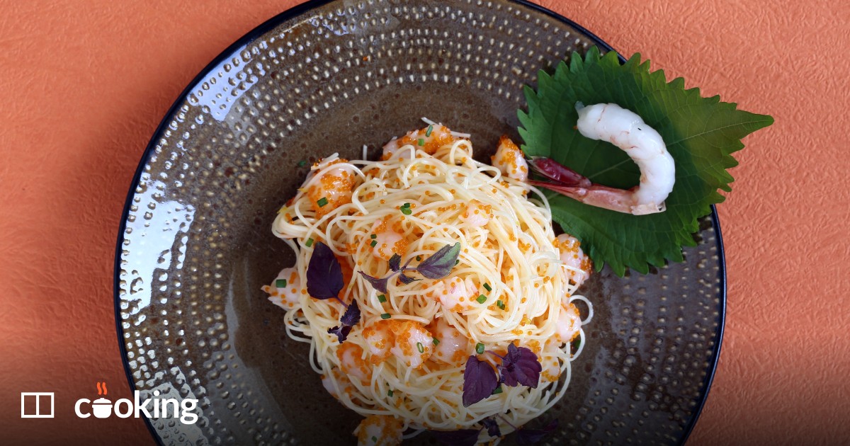 Angelhair pasta with amaebi and tobiko caviar - recipe | SCMP Cooking