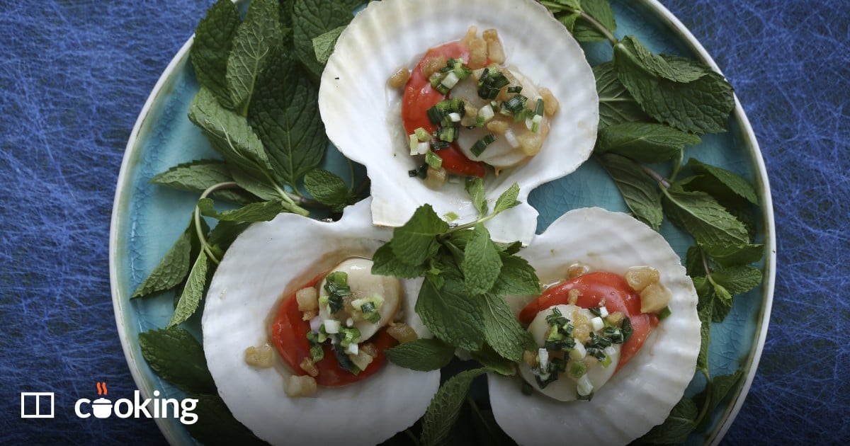 Easy grilled scallops with pork crackling - recipe | SCMP Cooking