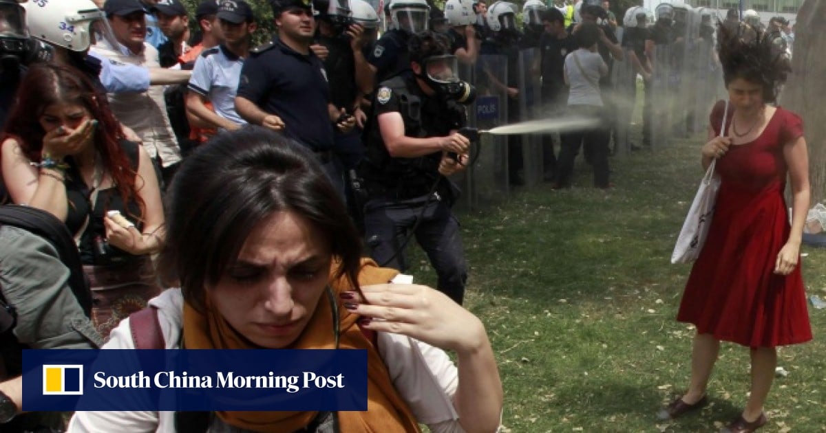 Image of 'woman in red' being tear-gassed in Istanbul becomes a symbol ...