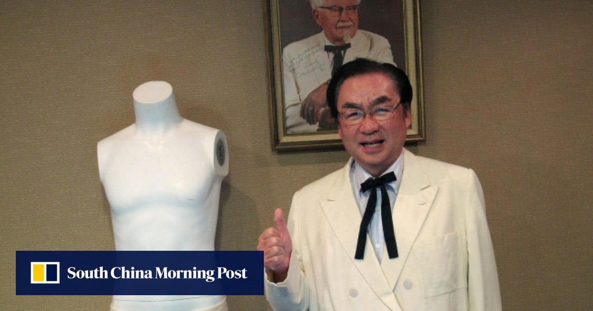 KFC Japan chief buys 'colonel's' suit at Texas auction and tries it on ...