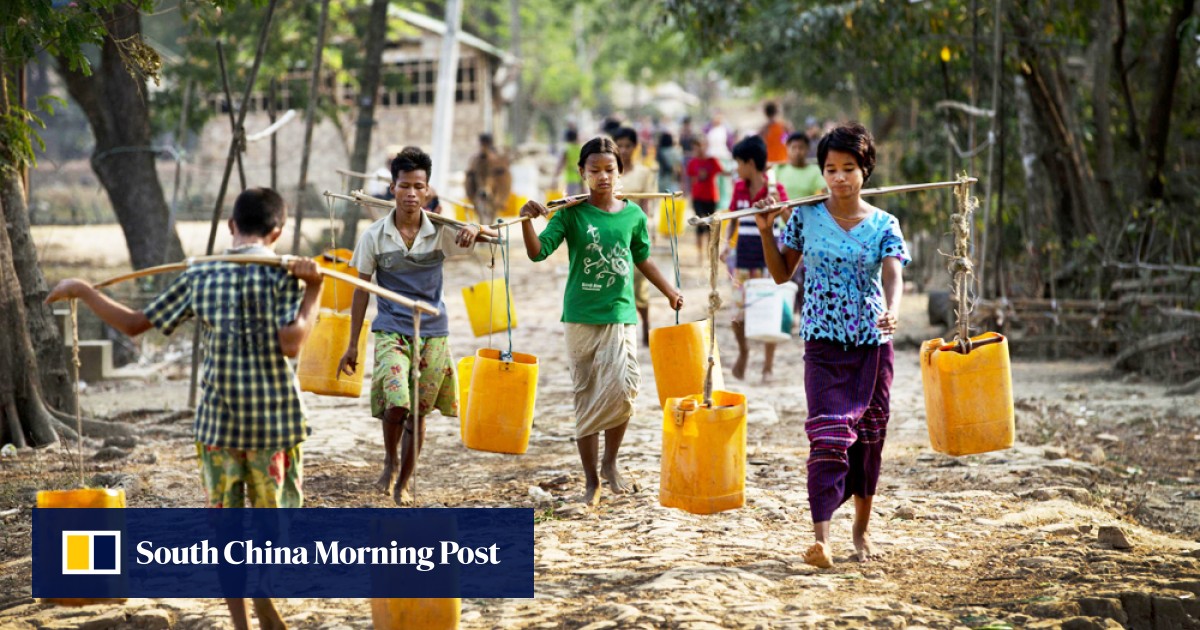 With pond the only water supply in village near Yangon, Myanmar's boom ...