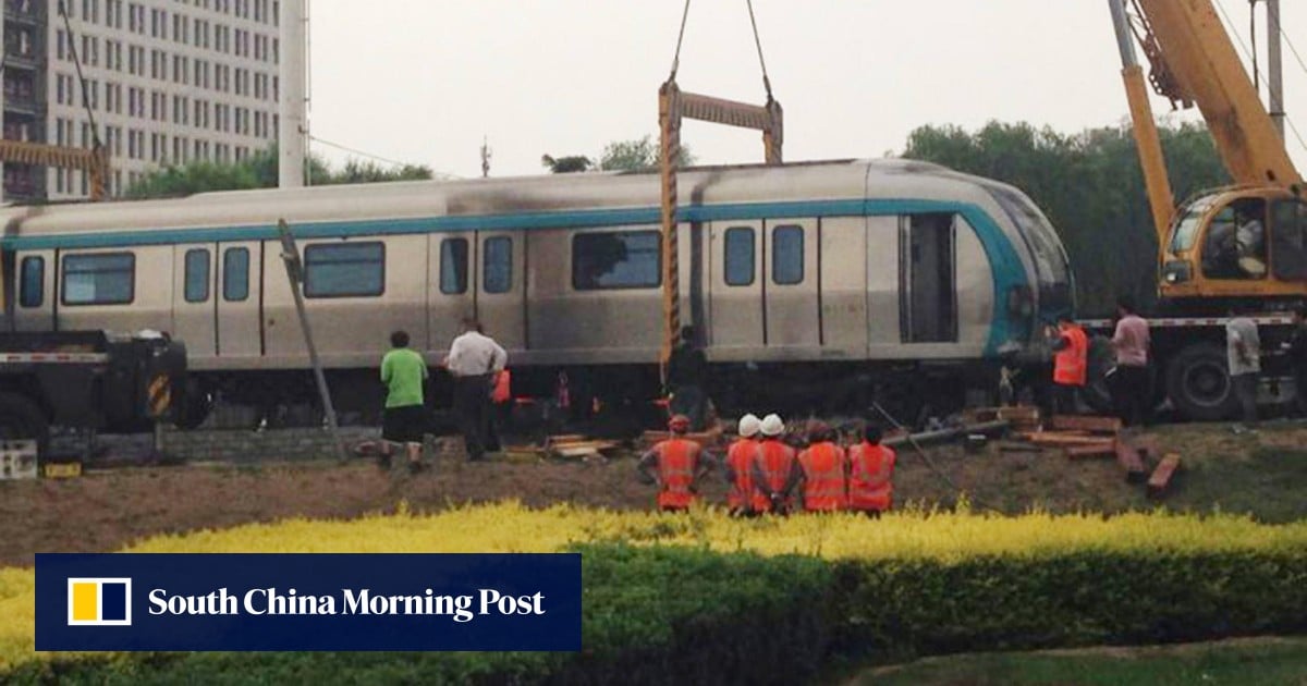 Beijing subway train derails during testing of new section of tracks ...