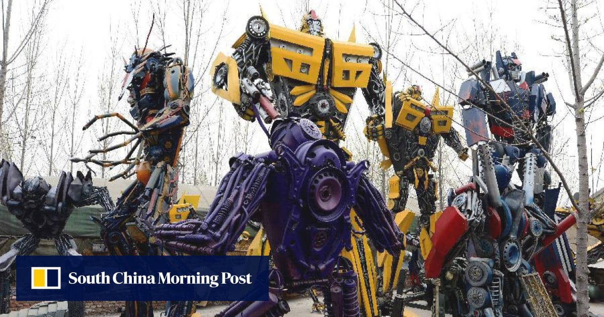 Chinese farmer who makes giant Transformers from car parts cashes in on ...