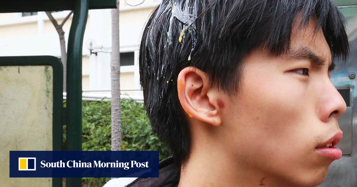 Joshua Wong pelted with eggs outside court after being banned from Mong ...