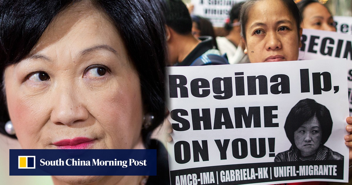 Protesters demand Regina Ip apologise for comments about Filipino maids ...
