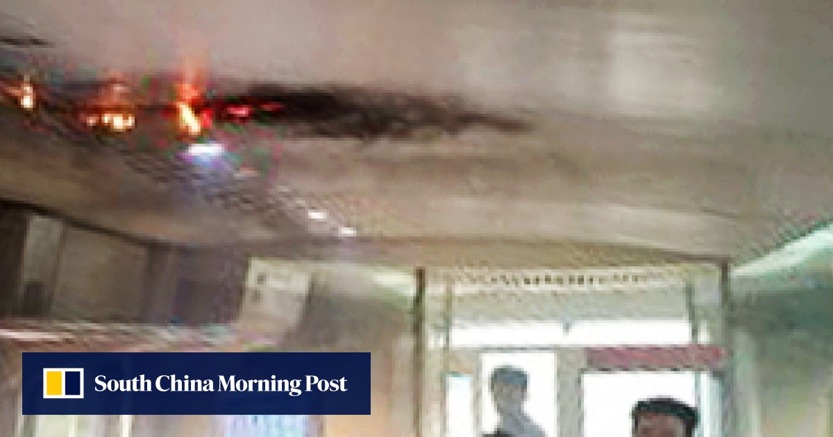 More than 155 train passengers evacuated after fire breaks out on ...