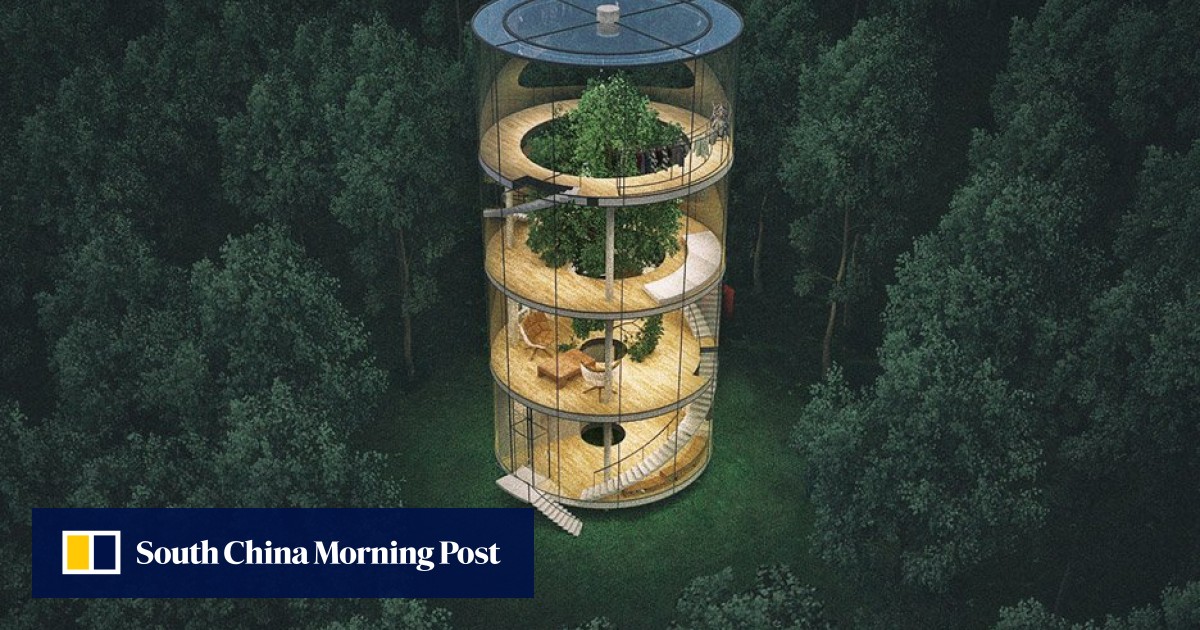 This giant tubular glass treehouse is a childhood dream come true ...