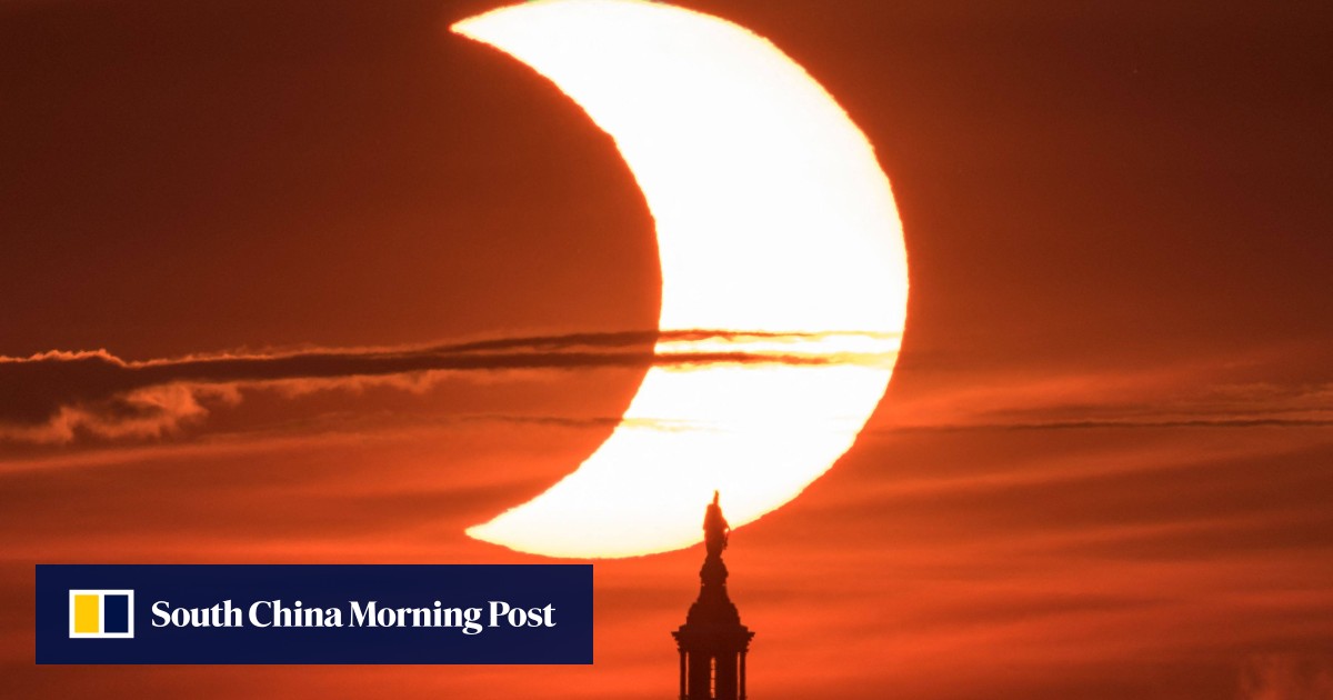 Rare eclipsed sunrise known as the ‘Ring of Fire’ seen in northern ...