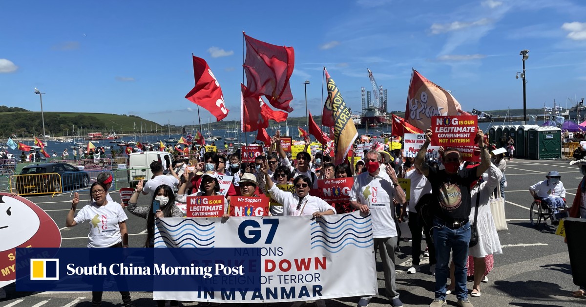 At G7 summit, thousands march in protest over climate change, Ethiopia ...