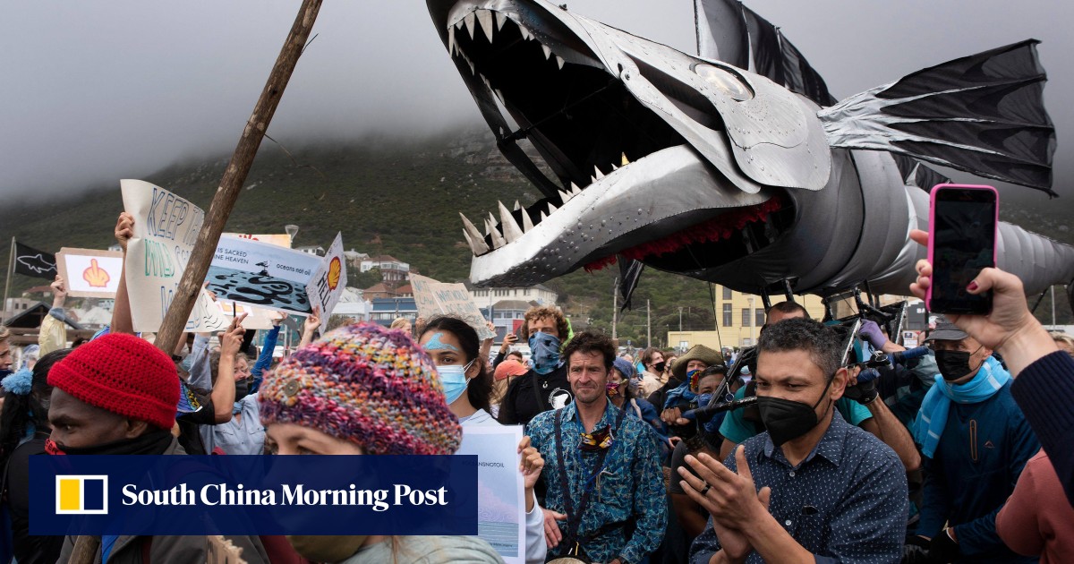 Environmentalists protest on South Africa beaches to oppose Shell oil ...