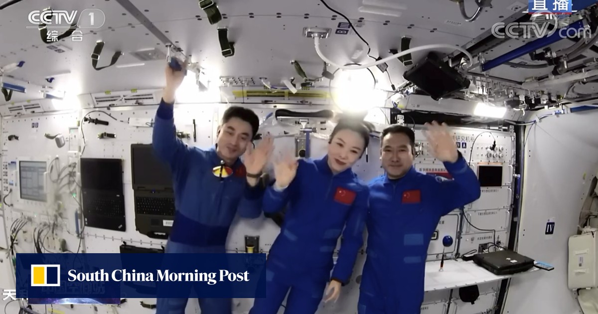 Chinese astronauts give live science lecture from space station to Hong ...