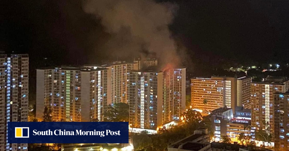 Man, 57, found with knives and arrested after fire at Hong Kong housing ...