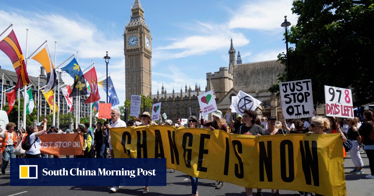 Protesters take to the streets in Britain to decry climate change after ...