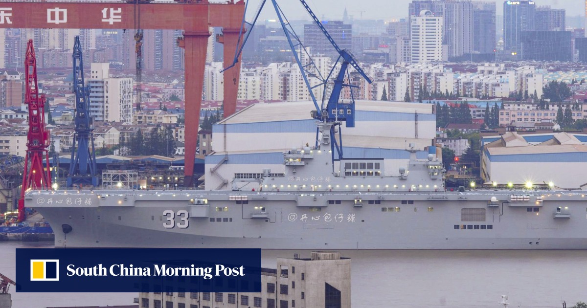 Chinese navy’s newest Type 075 landing helicopter dock looks set to ...