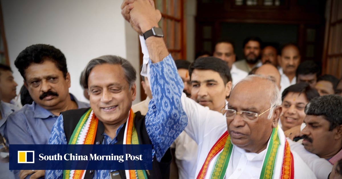 India’s Congress party elects first non-Gandhi head in 24 years in ...