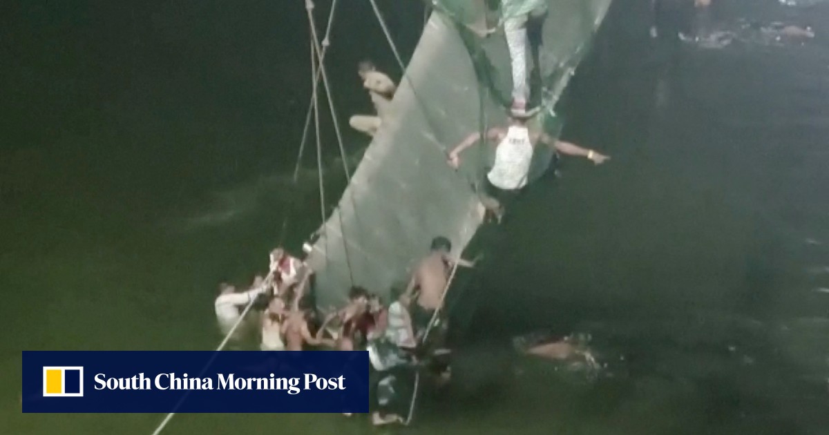 40 dead after suspension bridge collapses in Gujarat, India, plunging ... 40 dead after suspension bridge collapses in Gujarat, India, plunging ...