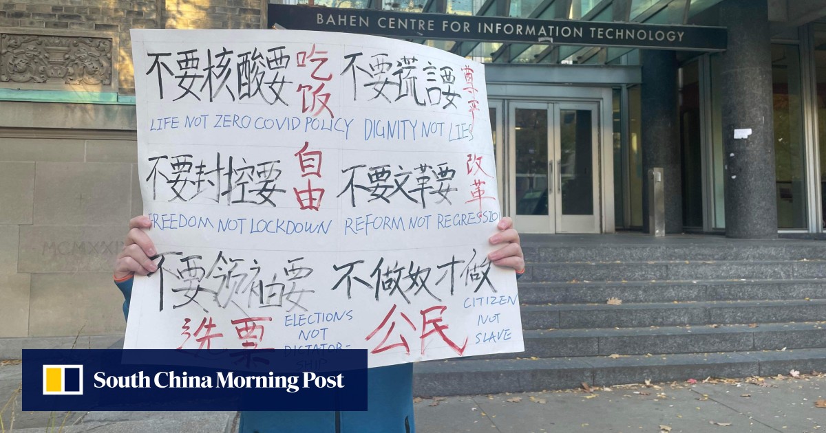 Inspired by rare protests on mainland, Chinese students in North ...