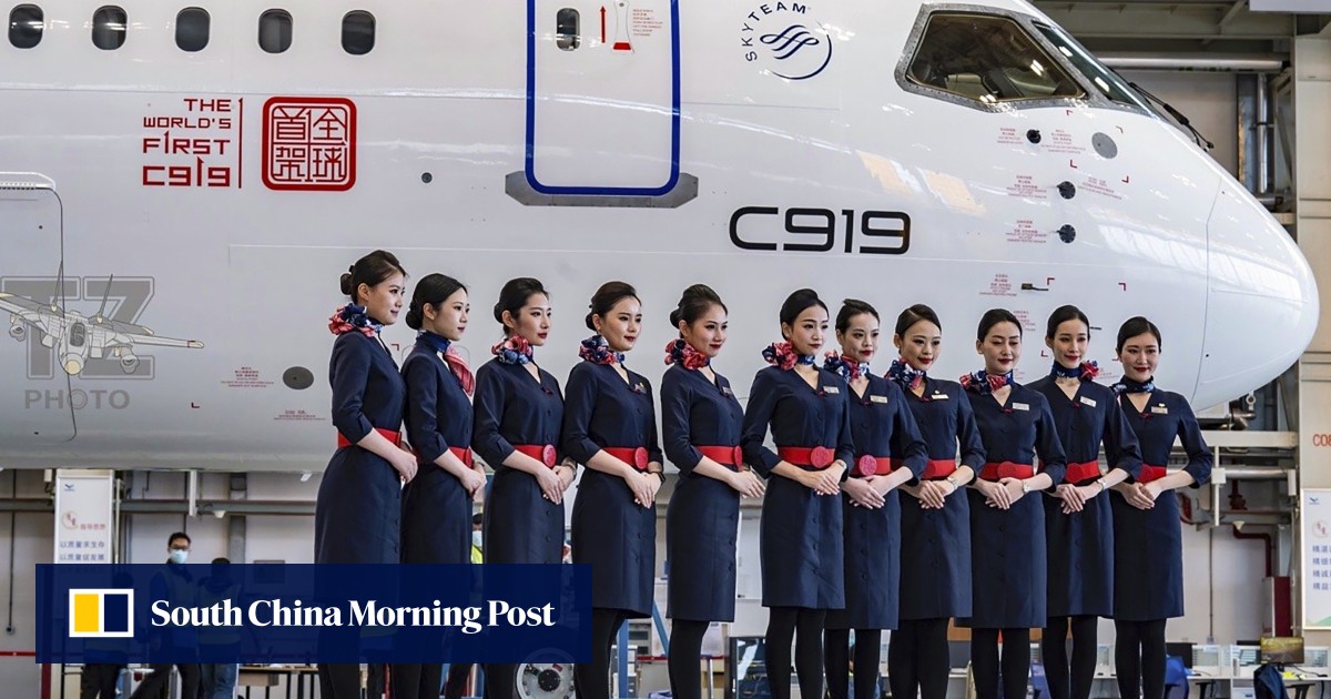 China’s C919 jet maker says annual production will reach 150 in 5 years, as total orders top ...