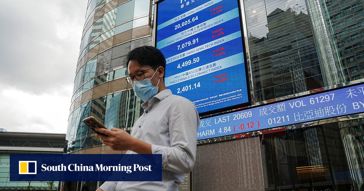 Hong Kong stocks slide for third day, dipping below 20,000-point mark ...