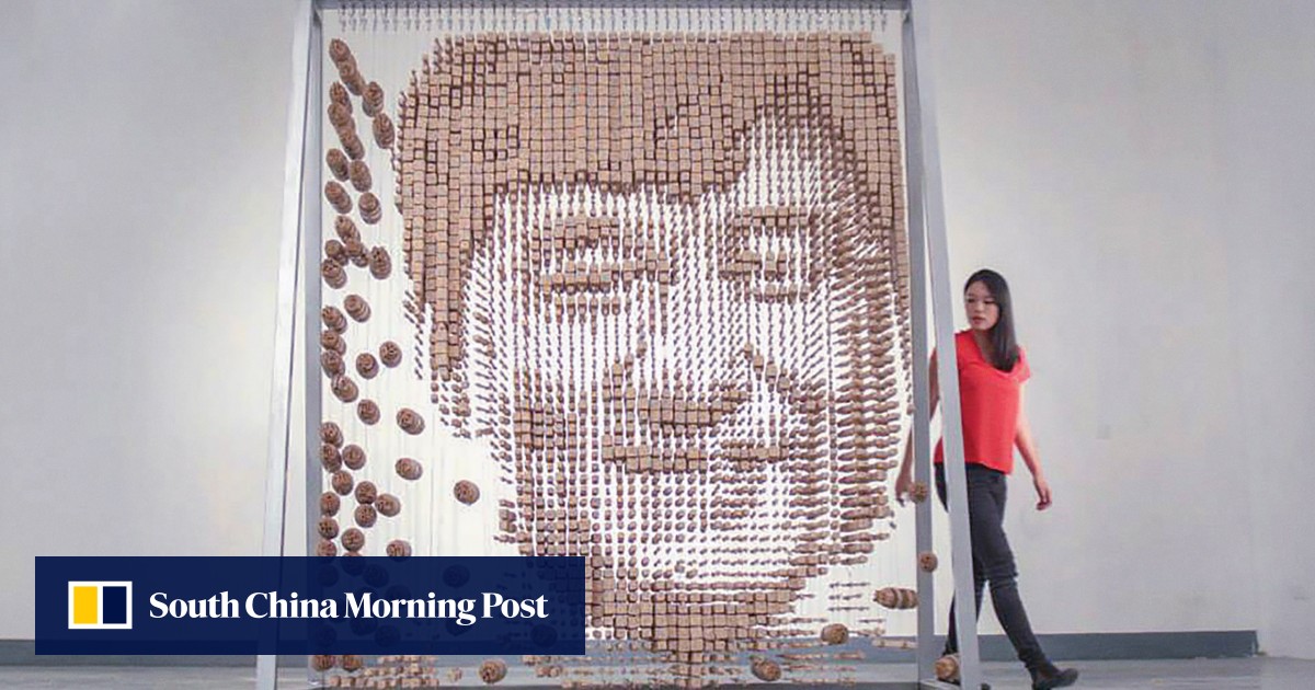 Jackie Chan’s face made from 64,000 chopsticks, 20,000 tea bags for ...