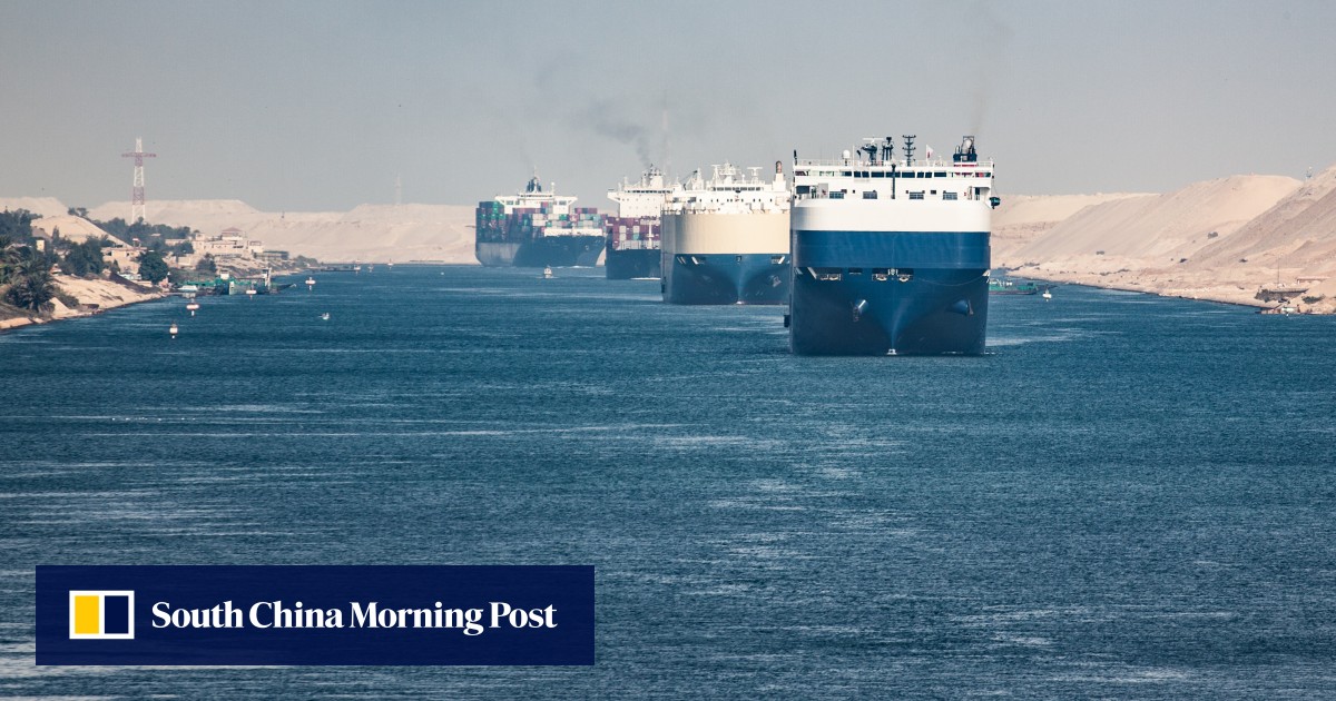 Hong Kong-flagged vessel briefly runs aground in Egypt’s vital Suez ...