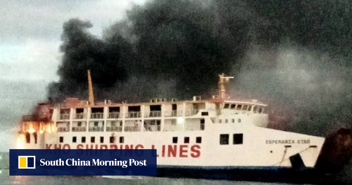 Massive fire on Philippine ferry at sea, all 120 people aboard rescued ...
